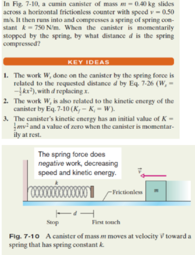 Solved In Fig. 7-10, a cumin canister of mass m = 0.40 kg | Chegg.com