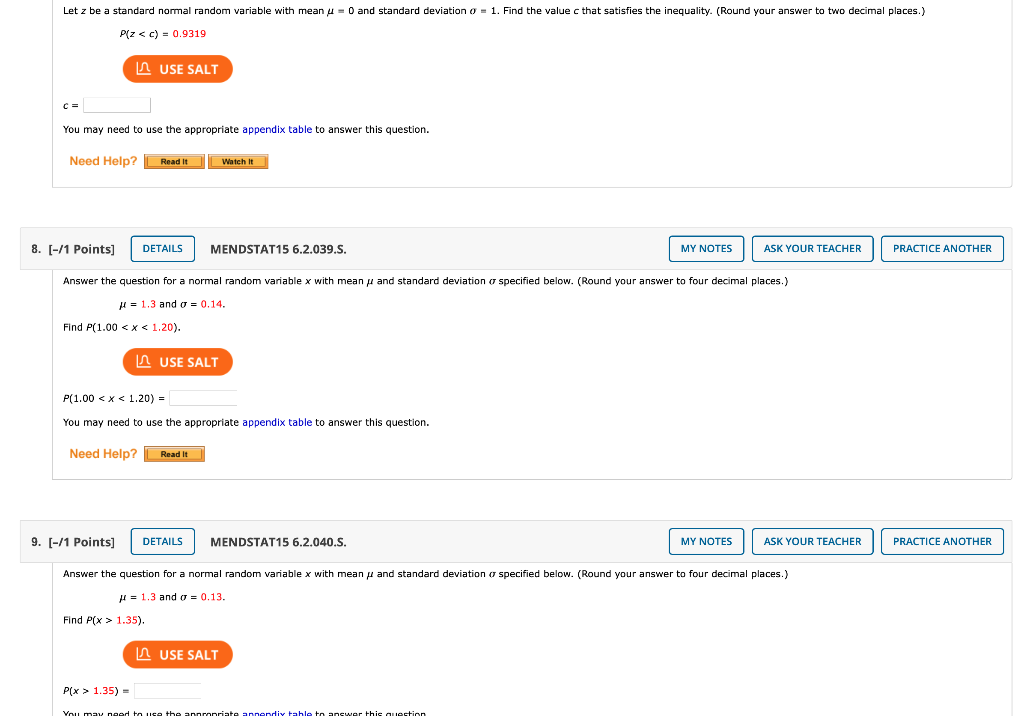 Solved Let z be a standard normal random variable with mean | Chegg.com