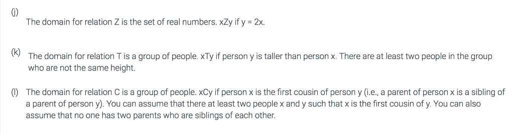 Solved Discrete Math: For each relation, indicate whether | Chegg.com