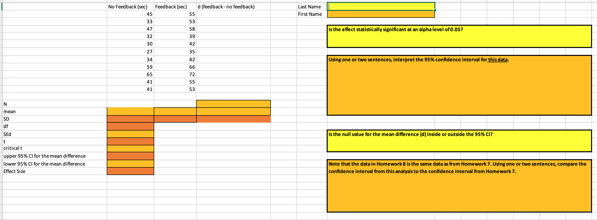 For this assignment you will use a dependent samples | Chegg.com
