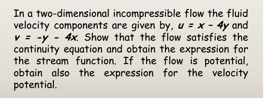 Solved In a two-dimensional incompressible flow the fluid | Chegg.com