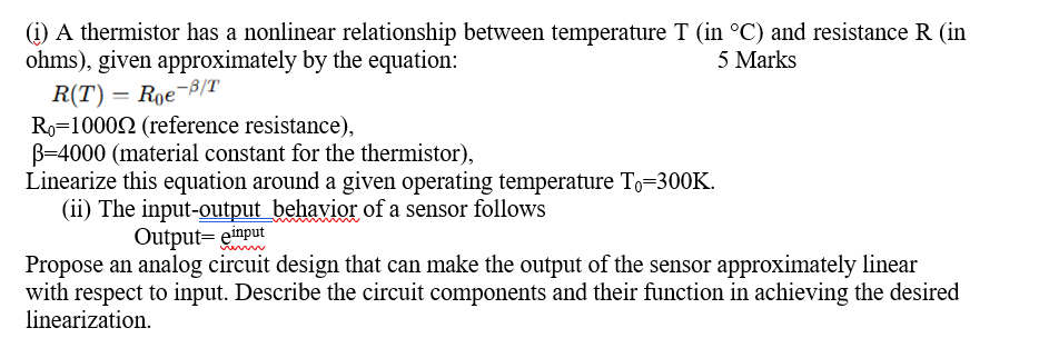 Solved °C R(T)=R0e-βTR0=1000Ω(reference | Chegg.com