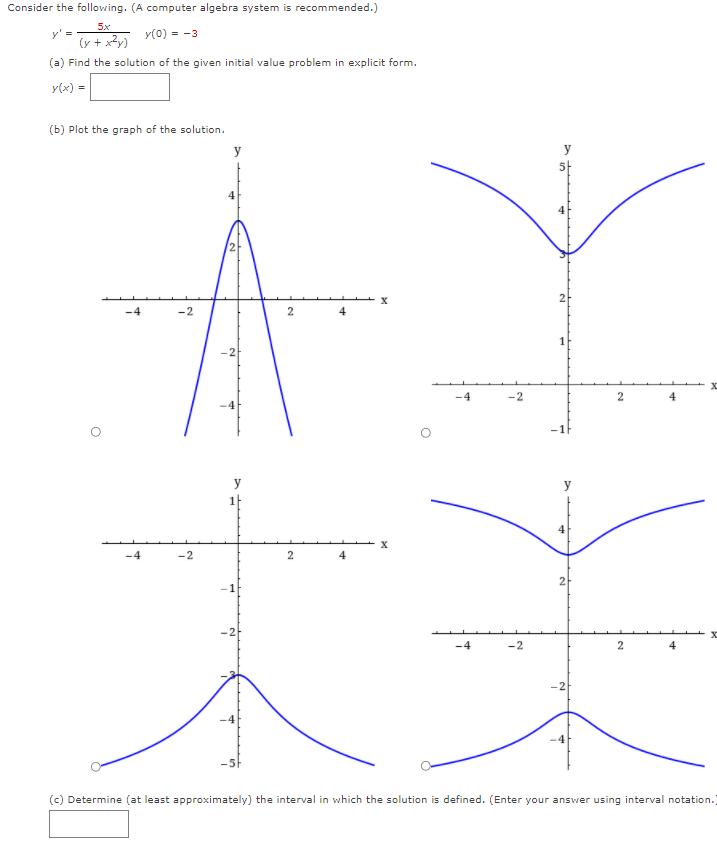 Solved Consider the following. (A computer algebra system is | Chegg.com