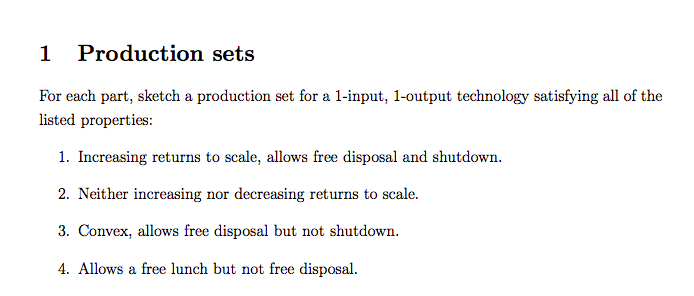 Solved 1 Production sets For each part, sketch a production | Chegg.com