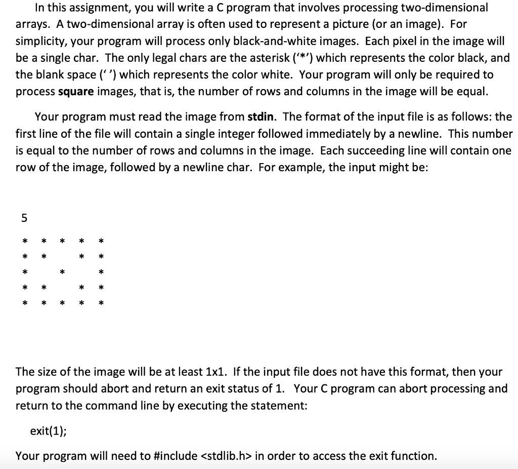 In this assignment, you will write a C program that | Chegg.com