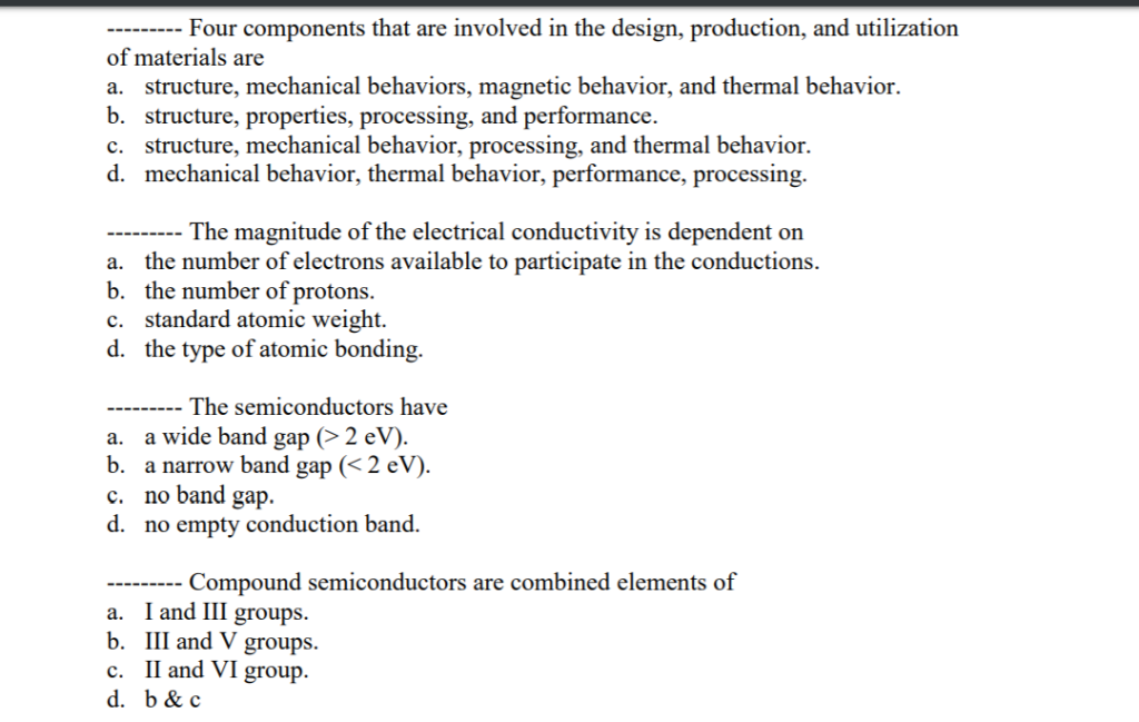 Solved Four components that are involved in the design, | Chegg.com