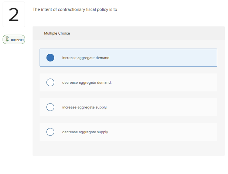 Solved The intent of contractionary fiscal policy is to | Chegg.com