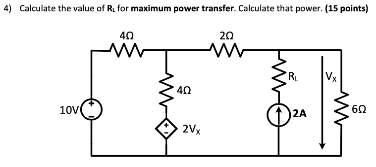 Solved 4) Calculate the value of R. for maximum power | Chegg.com