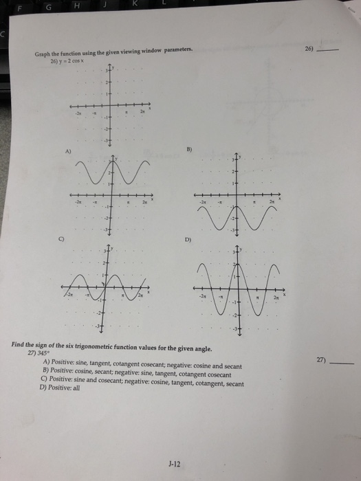 Solved Graph the function using the given viewing window | Chegg.com