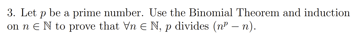 Solved 3. Let p be a prime number. Use the Binomial Theorem | Chegg.com
