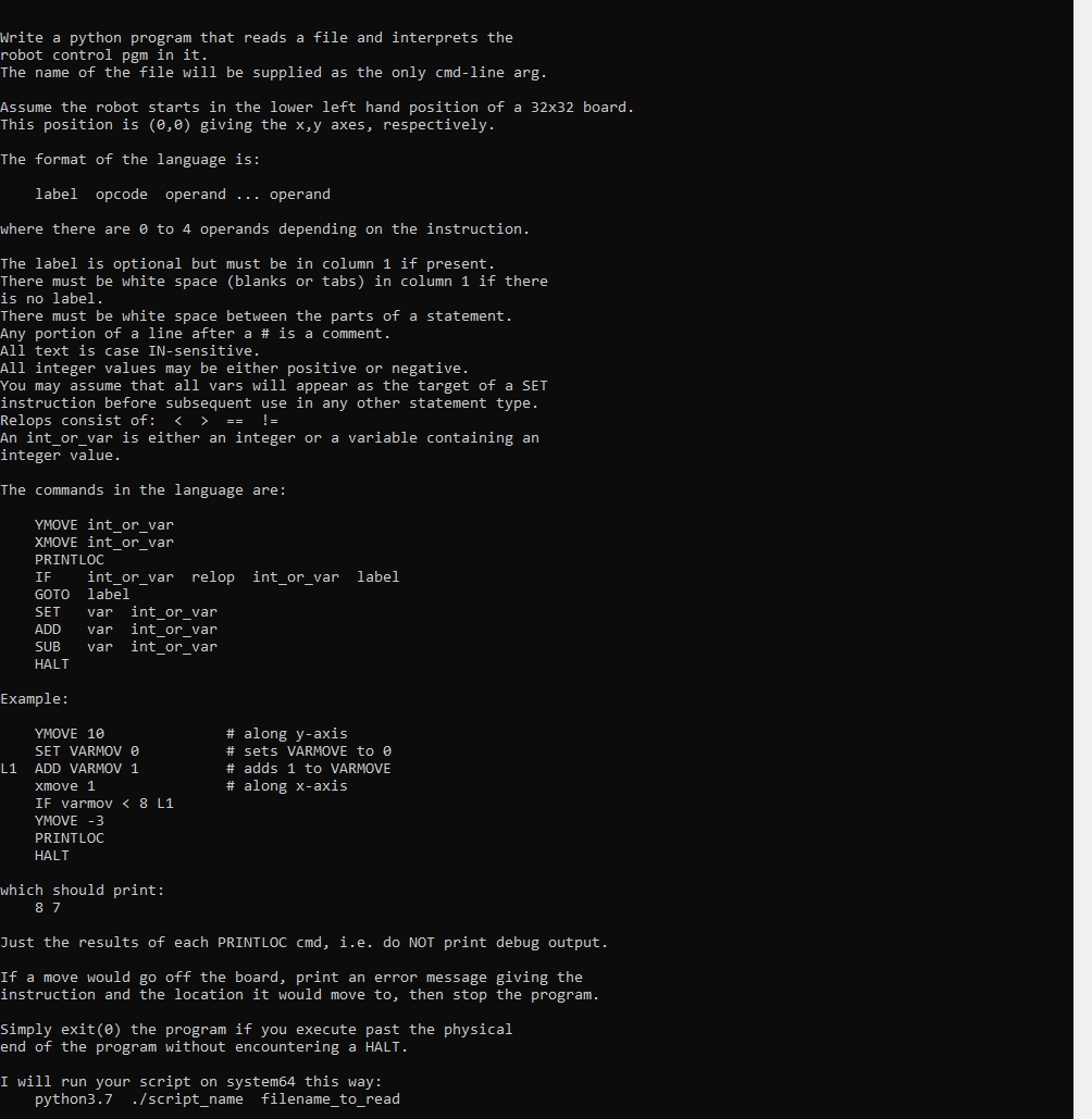 Solved Write a python program that reads a file and | Chegg.com
