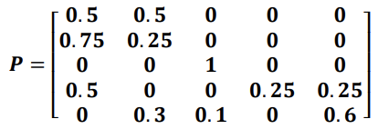 Solved Given the transition probability matrix of a Markov | Chegg.com