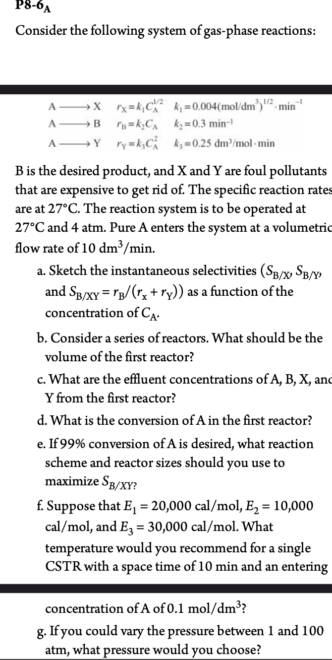 Solved P8−6AA Consider the following system of gas-phase | Chegg.com