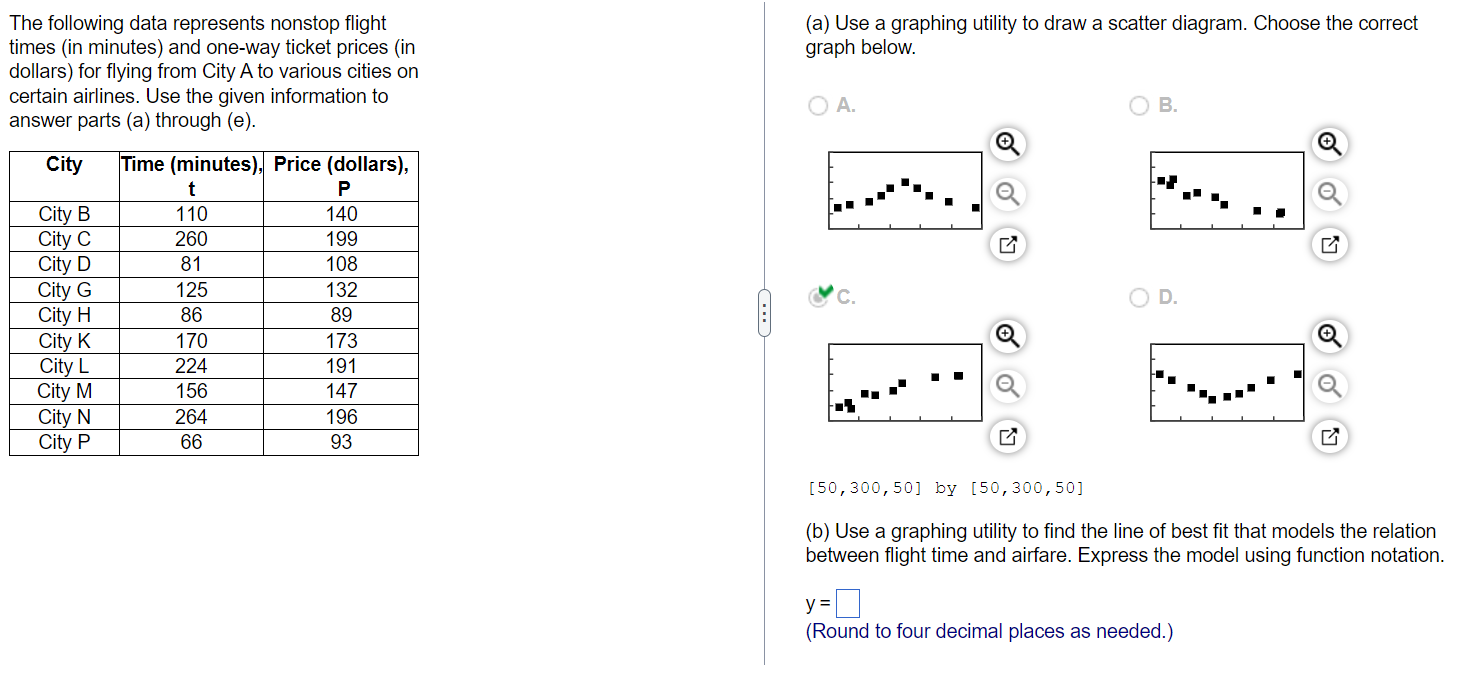 Solved The following data represents nonstop flighttimes (in | Chegg.com