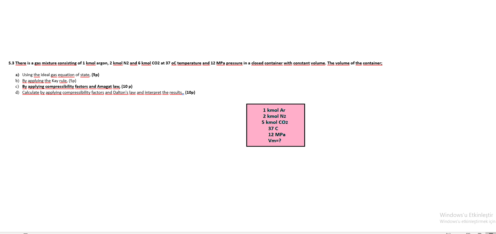 Solved S.3 There is a gas mixture consisting of 1 kmol | Chegg.com