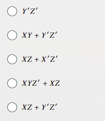 Solved Y′Z′ XY+Y′Z′XZ+X′Z′ XYZ′+XZ XZ+Y′Z′ | Chegg.com