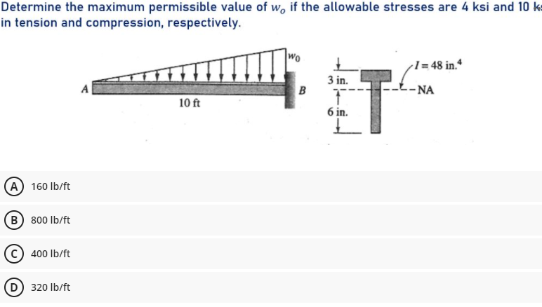 Solved Determine the maximum permissible value of w, if the | Chegg.com