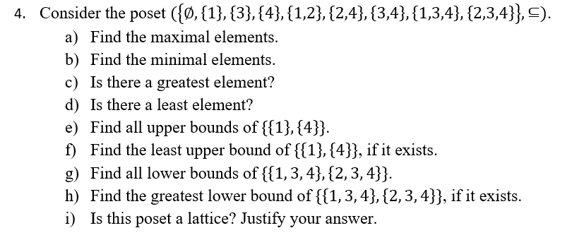 Solved 4. Consider the poset | Chegg.com