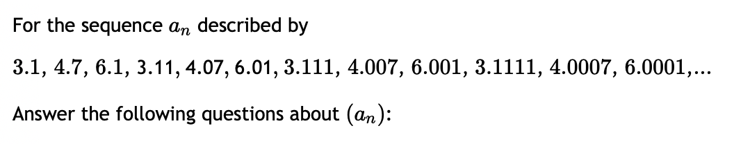 Solved Find lim sup(an), lim inf(an), and the set | Chegg.com