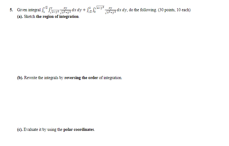 Solved 5. Given integral | Chegg.com