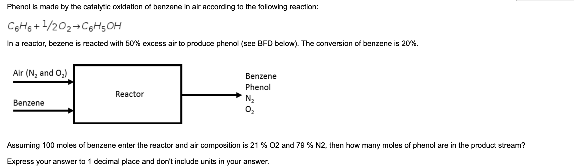 Solved Phenol is made by the catalytic oxidation of benzene | Chegg.com