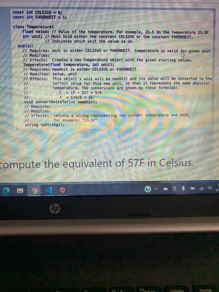 Solved Write a snippet of code that uses the above class to | Chegg.com