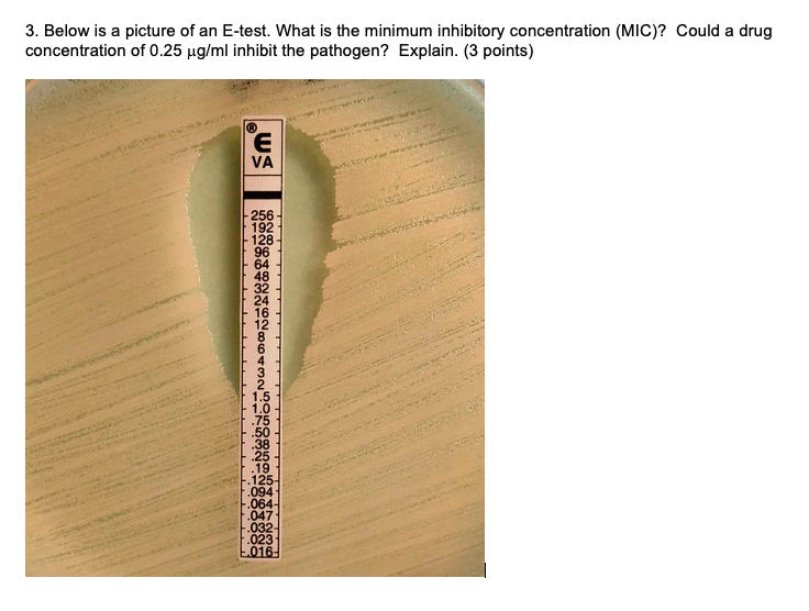 Solved 3. Below is a picture of an E-test. What is the | Chegg.com