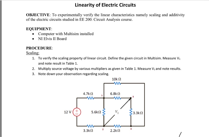 Solved Linearity of Electric Circuits OBJECTIVE: To | Chegg.com