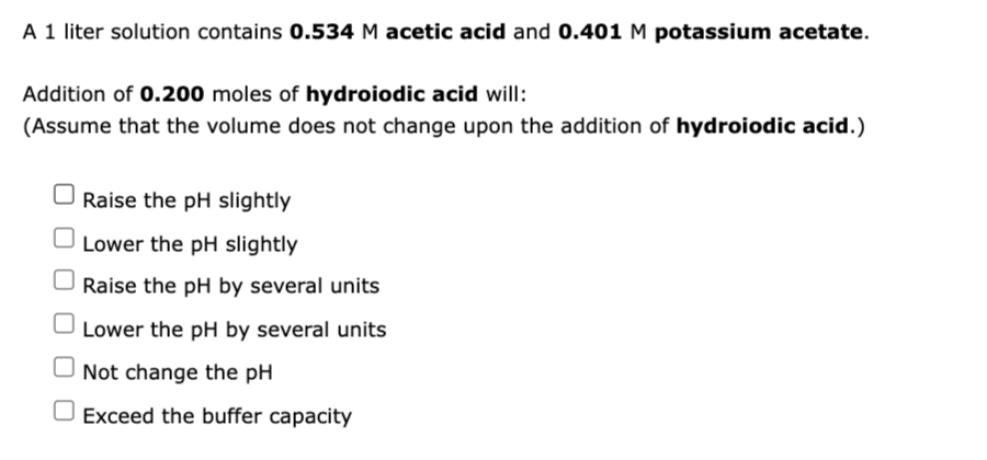 Solved A 1 liter solution contains 0.534 M acetic acid and | Chegg.com