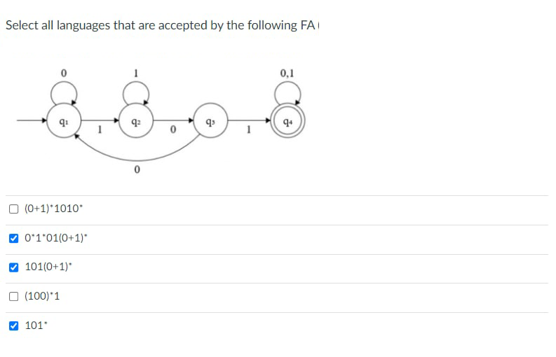 Select all languages that are accepted by the | Chegg.com