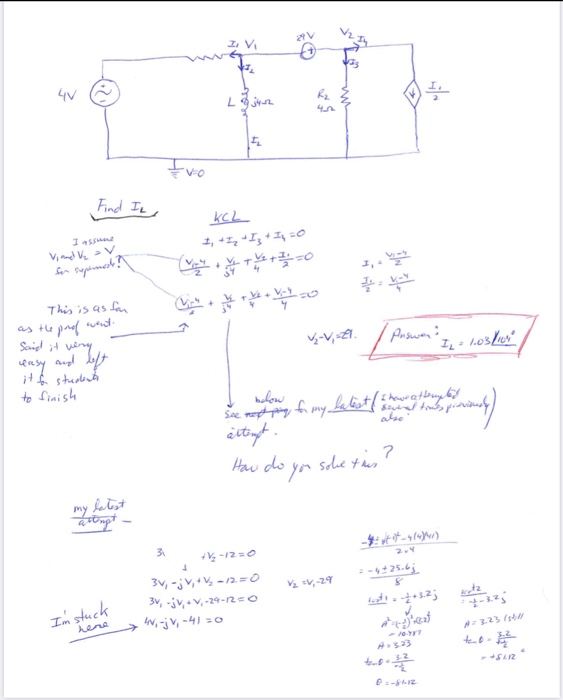 Solved Find Is KCL 1 VVV v-v.-21. Answer: 103lior as the | Chegg.com