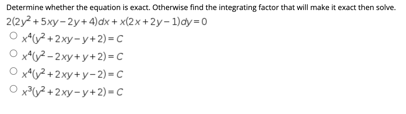 Solved Determine whether the equation is exact. Otherwise | Chegg.com