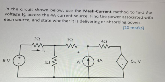 Solved in the circuit shown below, use the Mesh-Current | Chegg.com