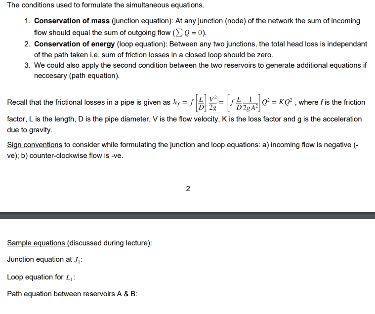 Solved Consider a pipe network shown below. It contains two | Chegg.com