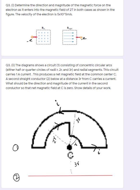 Solved Q3. () Determine the direction and magnitude of the | Chegg.com