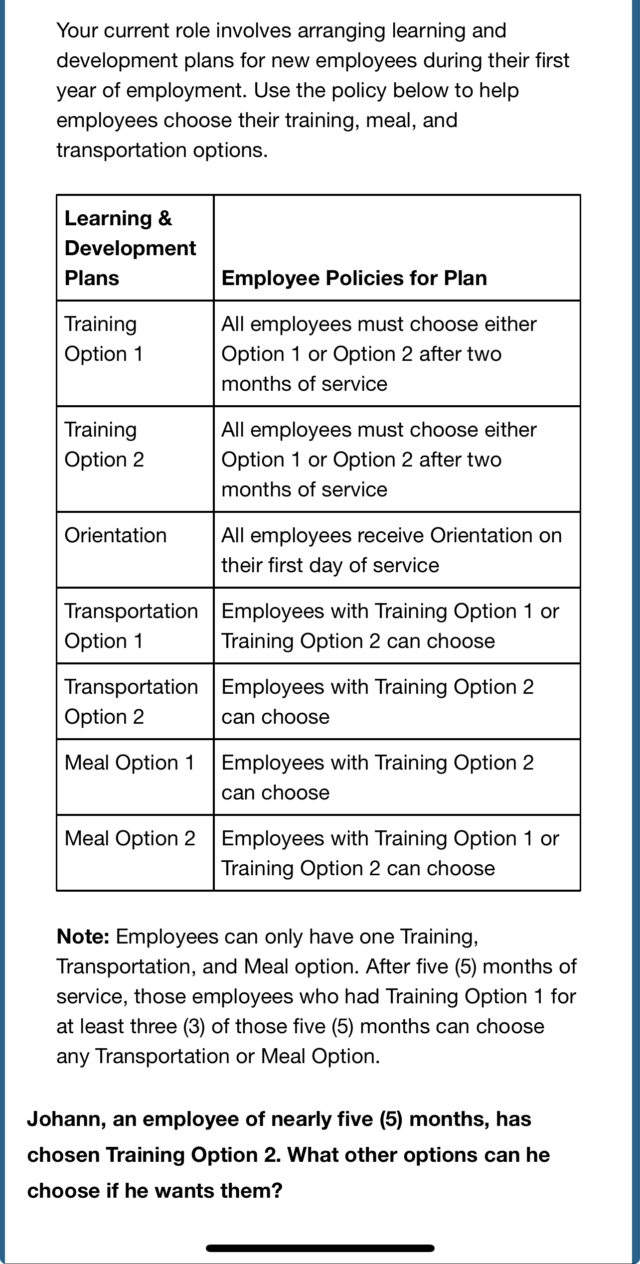Solved Your current role involves arranging learning | Chegg.com