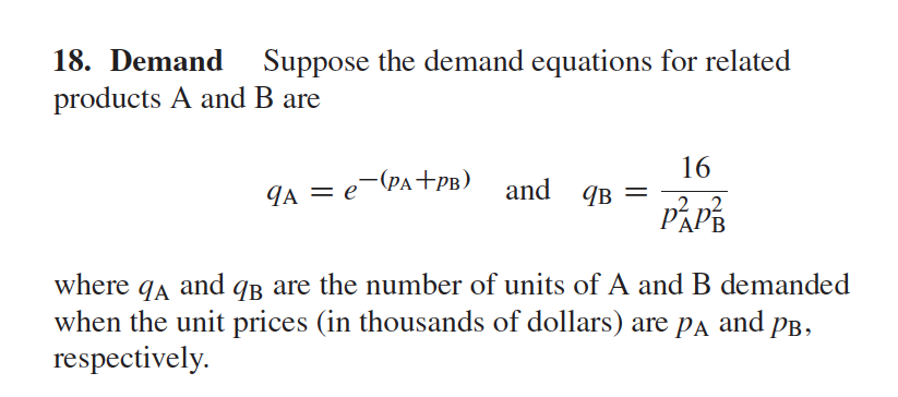 Solved 18. Demand Suppose the demand equations for related | Chegg.com