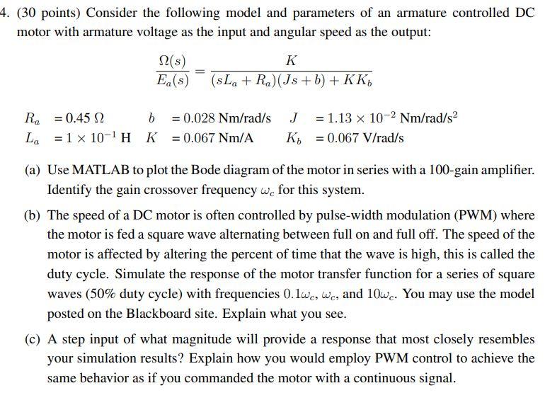 Solved (30 points) Consider the following model and | Chegg.com