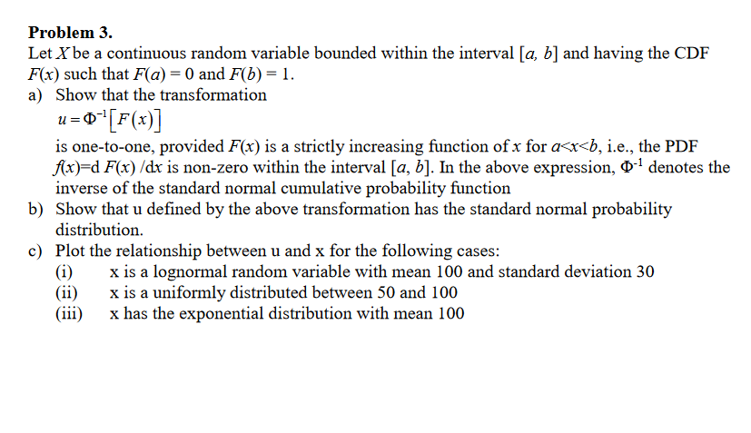 Problem 3 Let Xbe A Continuous Random Variable 