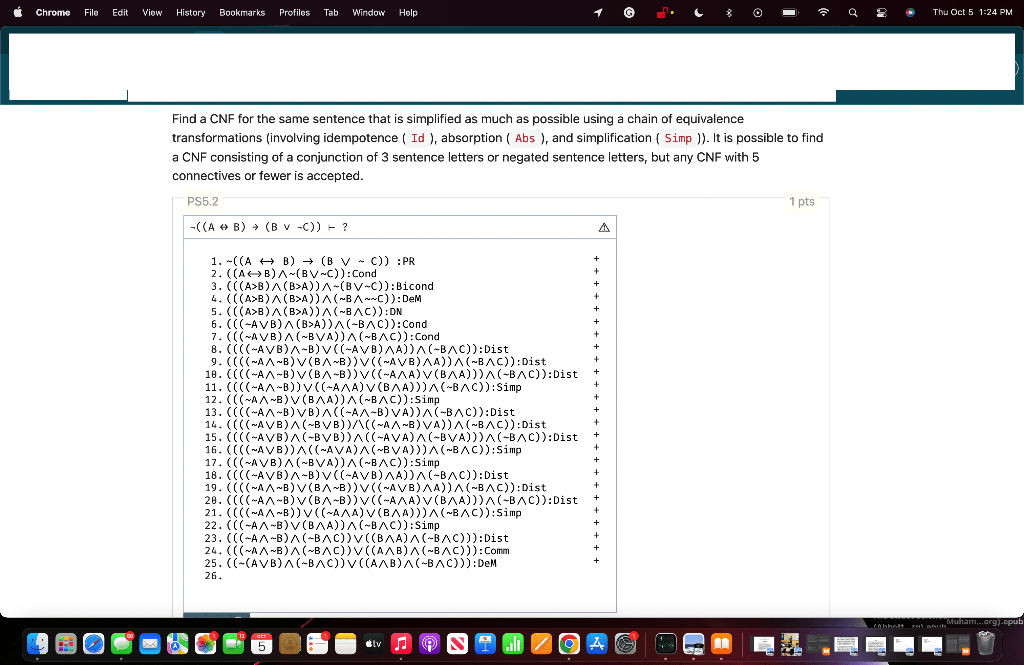 Equivalent transformations Simplify the CNF ((¬a ∨ b) | Chegg.com