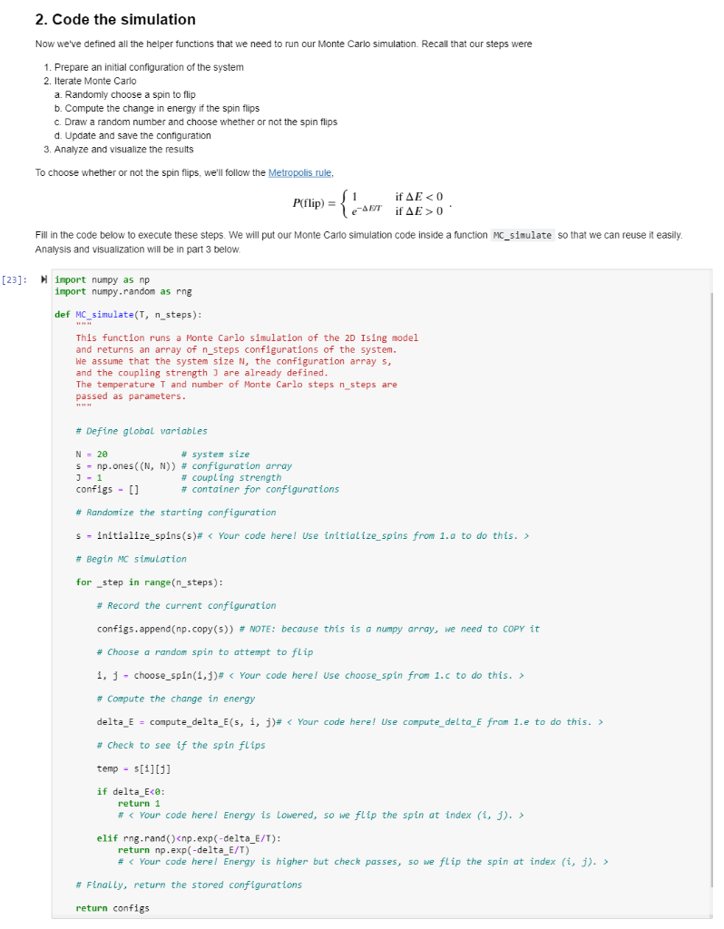 Solved 3. Analyze and visualize the results 3.a. The Ising | Chegg.com
