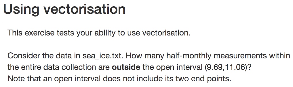 Solved Using vectorisation This exercise tests your ability | Chegg.com