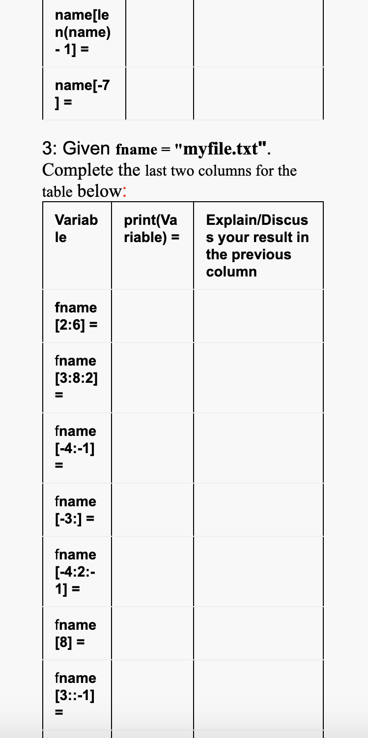 Solved 1: You can read from strings but CANNOT replace, | Chegg.com