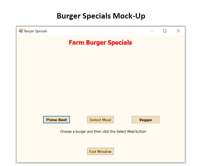 Solved Case 2 - Burger Specials Develop a Visual Basic | Chegg.com