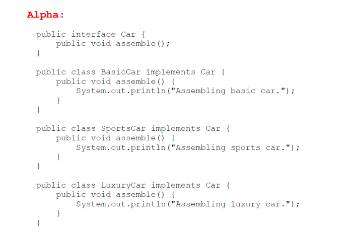Solved What type is ALPHA Behavioral pattern Structural | Chegg.com