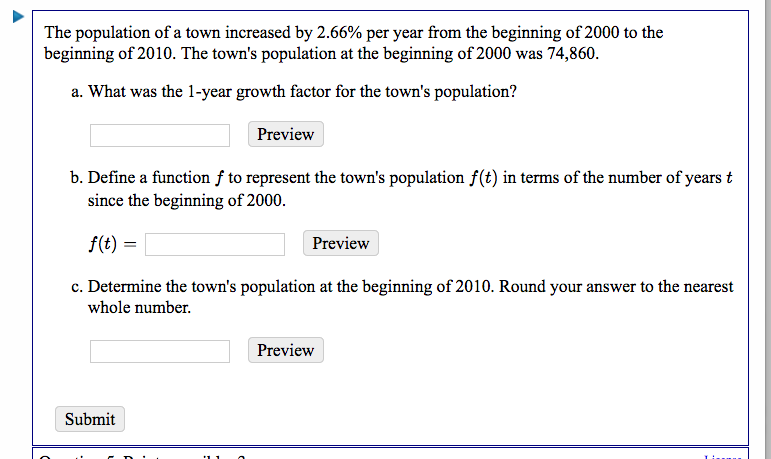 Solved The population of a town increased by 2.66% per year | Chegg.com