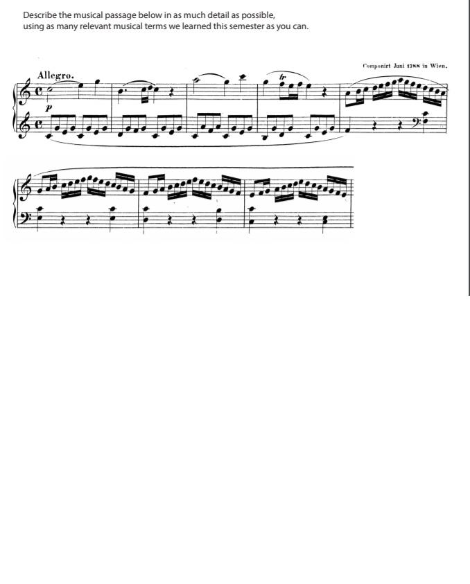 Describe the musical passage below in as much detail | Chegg.com