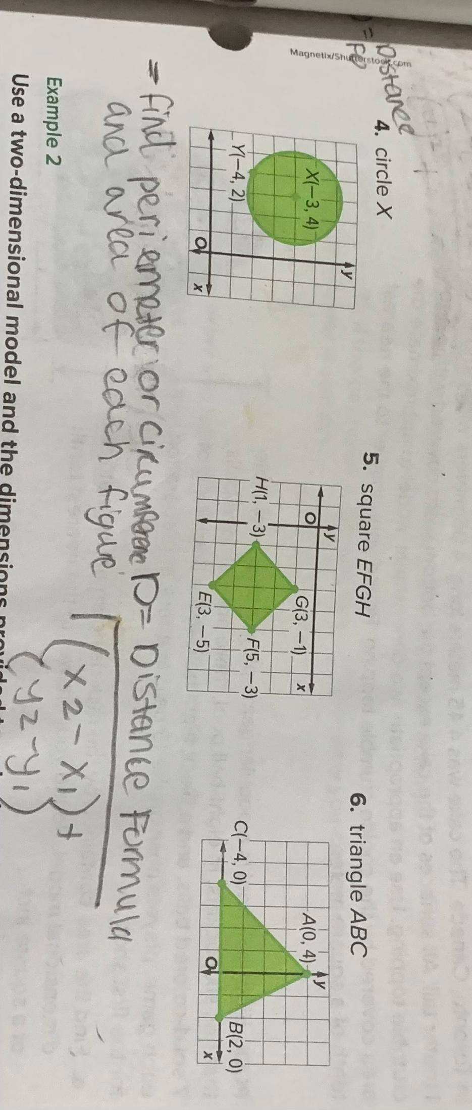 Solved 4. circle X 5. square EFGH 6. triangle ABC - find | Chegg.com