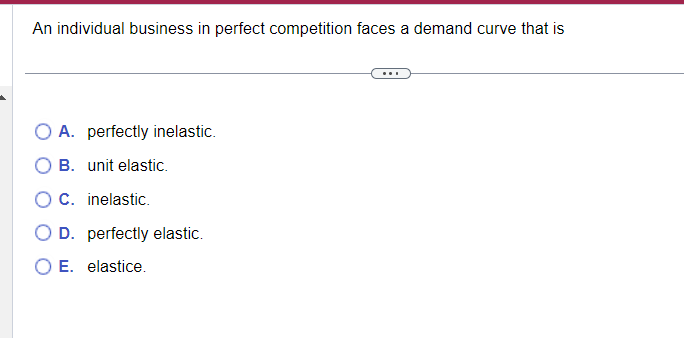 Solved An individual business in perfect competition faces a | Chegg.com