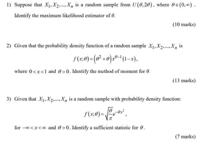 Solved Suppose that x1,x2,dots,xn is ﻿a random sample from | Chegg.com